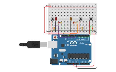 circuit design esami accensione dei led tinkercad