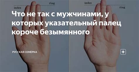 Что не так с мужчинами у которых указательный палец короче безымянного Русская Семёрка Дзен