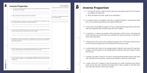 👉 Basic Inverse Proportion Ks3 Hecho Por Educadores