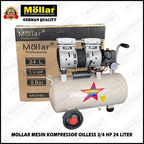 Jual Mesin Kompresor Angin 3 4 Hp 24 Liter Oiless Silent Listrik 0 75hp
