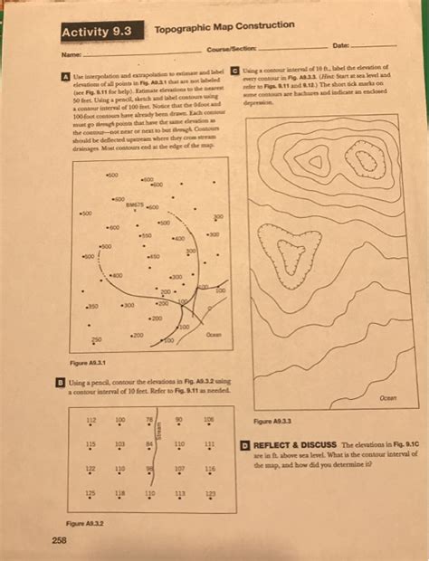 Solved Activity Topographic Map Construction Name Chegg