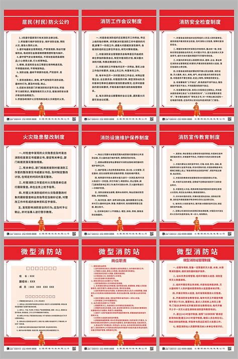 微型消防站管理规定制度牌海报素材下载 众图网