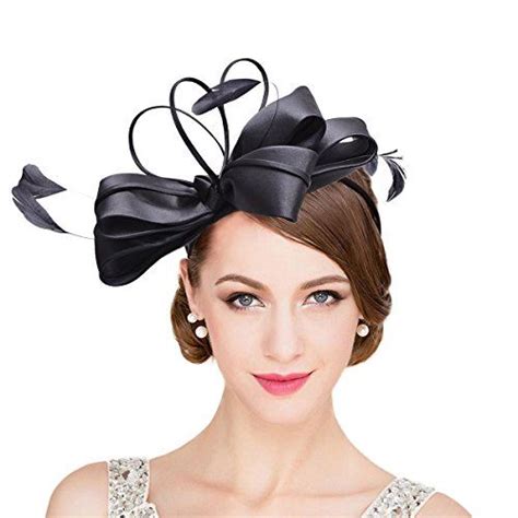 Lawliet Womens Black Sinamay Satin Fascinator Cocktail Party Dress Hat