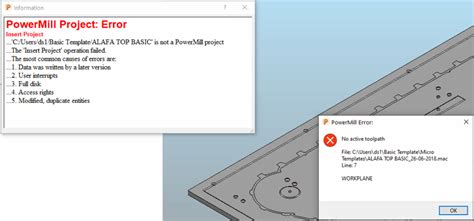 Getting Powermill Error No Active Toolpath With Powermill Project Error When Running A Macro