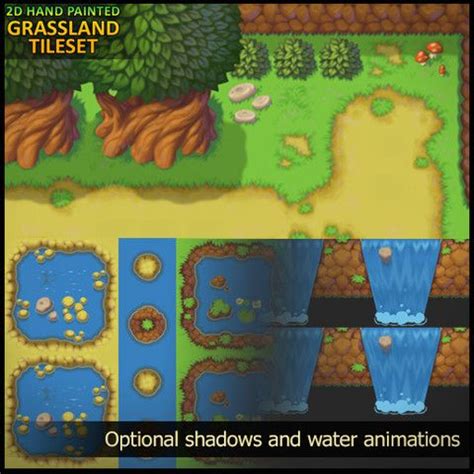 D Hand Painted Grassland Tileset D Environments Unity Asset