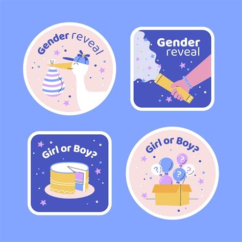 Premium Vector Hand Drawn Gender Reveal Labels