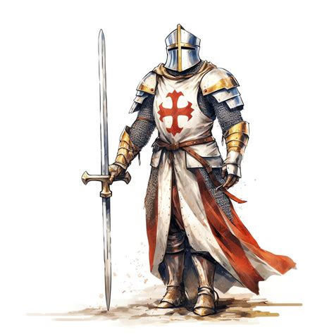 Premium Ai Image Crusader Medieval Watercolor Fantasy