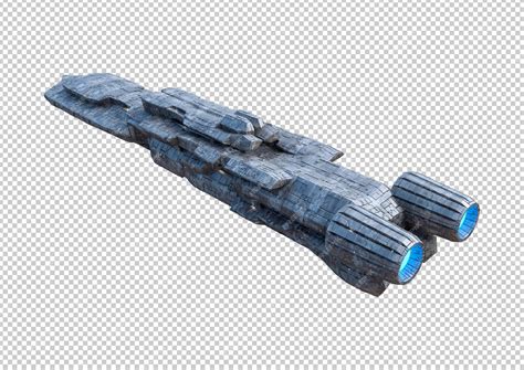 Premium Psd Futuristic Spaceship Science Fiction Illustration In Flight Isolated