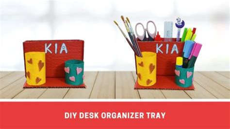 Diy Make This Easy Desk Organizer Tray At Home With Just Few Steps Number Dyslexia