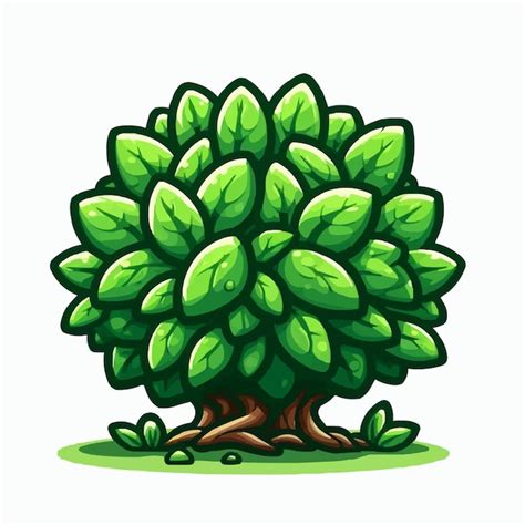 Vector Libre Un Arbusto Planta De Dibujos Animados Verde Vector