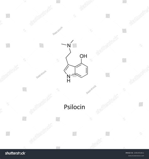 Psilocin Molecular Structure Skeletal Formula Diagram Stock Vector Royalty Free 2391451811
