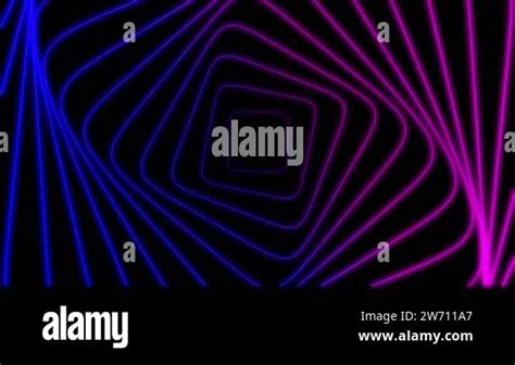 Geometric Square Shape Animation Motion Of Neon Square With