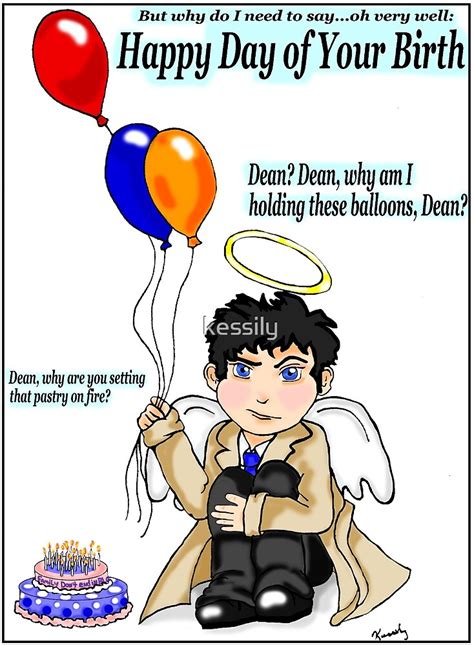 Happy Birthday From Castiel By Kessily Redbubble