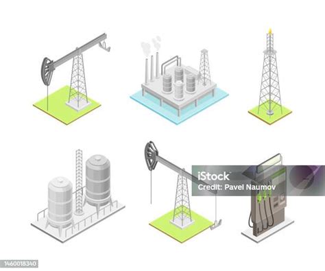 석유 및 가스 산업 요소 세트 주유소 시추 장비 생산 플랫폼 아이소메트리 벡터 일러스트 레이 션 0명에 대한 스톡 벡터 아트 및 기타 이미지 Istock