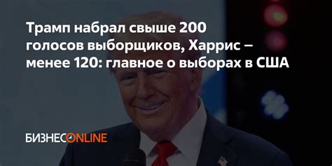 Трамп набрал свыше 200 голосов выборщиков Харрис менее 120 главное