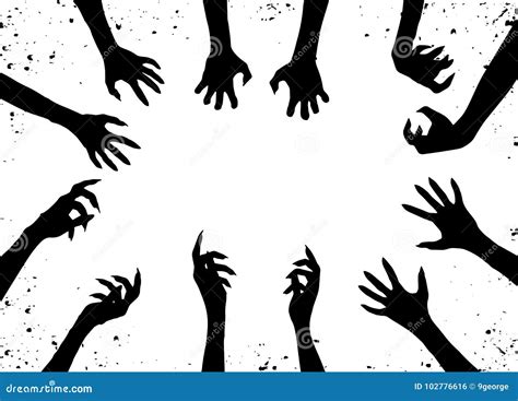 Zombie Hand Silhouette Clip Art Design Vector Stock Vector