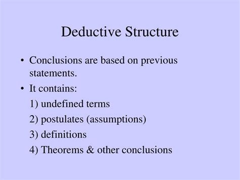 Ppt 1 7 Deductive Structure Powerpoint Presentation Free Download