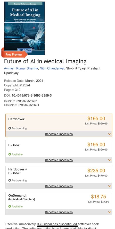 Prashant Upadhyay On Linkedin Igiglobal Edited Book Medicalimaging
