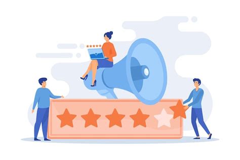 온라인 Crm 시스템 평판 관리 서비스 품질 평가 사용자 피드백 고객 리뷰 프리미엄 벡터