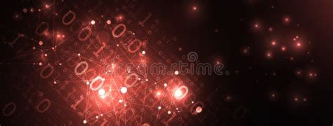 Technology Background With Plexus Effect Big Data Concept Binary Computer Code Stock Vector