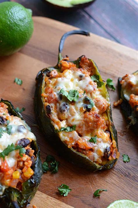 Mexican Poblano Stuffed Peppers Recipe Dishmaps