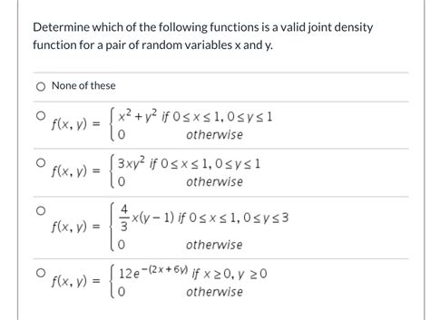 Solved Determine Which Of The Following Functions Is A Valid