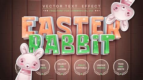 Premium Vector Happy Easter Edit Text Effect Editable Font Style