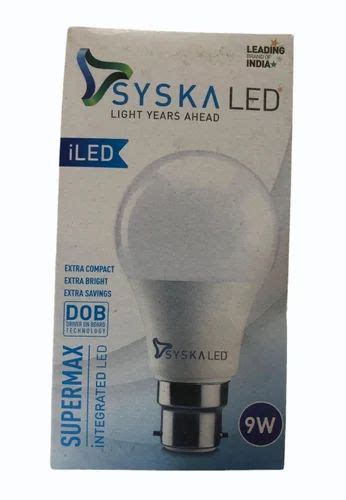 9W Syska ILED Supermax Bulb 85 Lm W Cool White At Rs 75 Box In