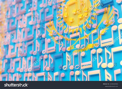Musical Notes Lined Even Rows Against Stock Illustration 2154529783