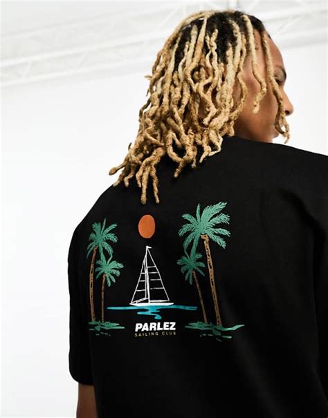 Parlez Away Backprint T Shirt In Black Asos