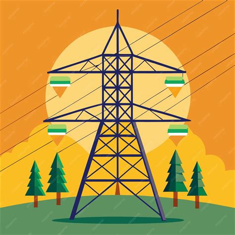 электрическая башня клипарт мультфильм иллюстрационный рисунок ...