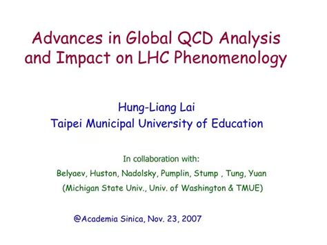 Ppt Advances In Global Qcd Analysis And Impact On Lhc Phenomenology