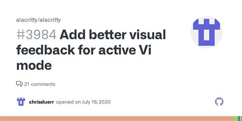 Add Better Visual Feedback For Active Vi Mode Issue Alacritty Alacritty GitHub