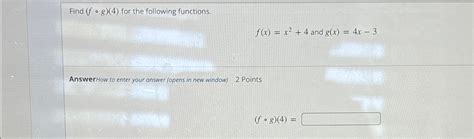 Solved Find F G For The Following Functions F X X Chegg