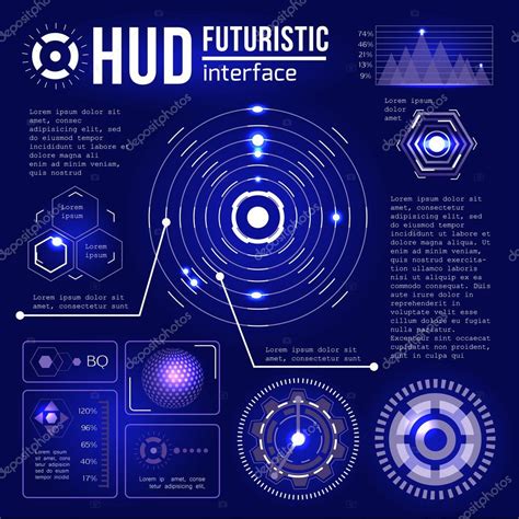 Futuristic Hud Interface Elements — Stock Vector © Vectort 53528651