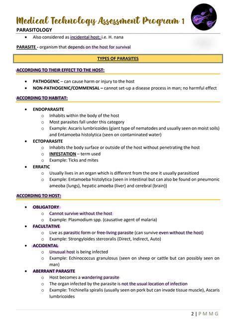 SOLUTION Parasitology Notes Medical Laboratory Science Studypool