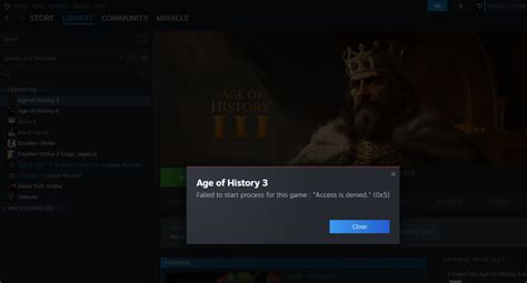 Access Is Denied Report A Bug Age Of History