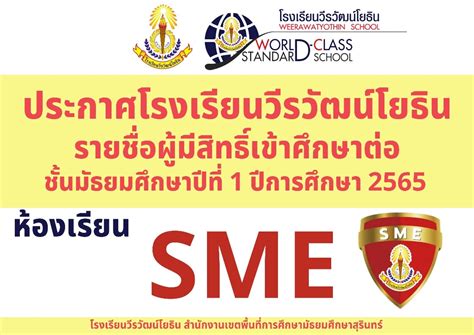 ผู้ผ่านการคัดเลือกsmeม1 โรงเรียนวีรวัฒน์โยธิน