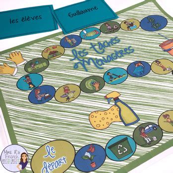 French chores vocabulary bundle worksheets games activities TÂCHES
