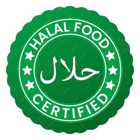 Premium Vector Green Gradient Halal Food Certified Stamp Sticker With