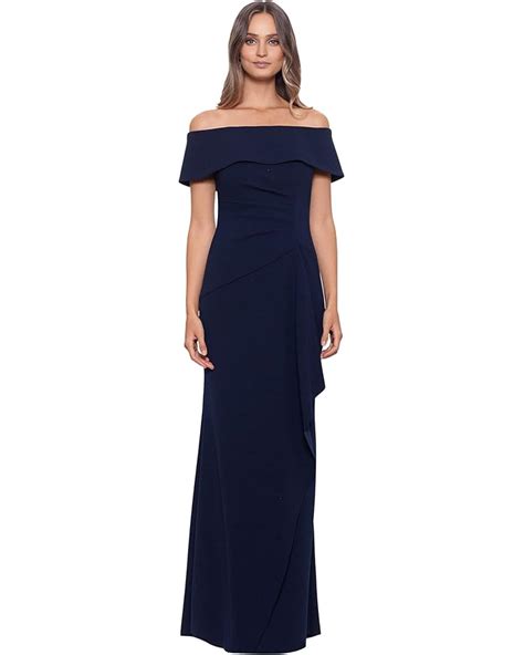 Xscape Long Scuba Crepe Off The Shoulder Dress 6pm