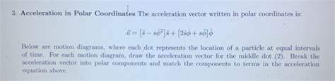 Solved 3 Acceleration In Polar Coordinates The Acceleration Chegg Com