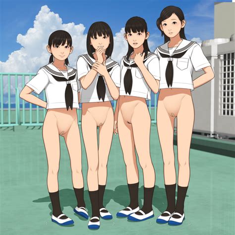 Shinchou Ni Kansuru Kousatsu Original Commentary Request Highres Girls Arms Behind Back