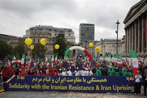 Mek Supporters Hold Large Free Iran Rally In London Supporters Of Mek