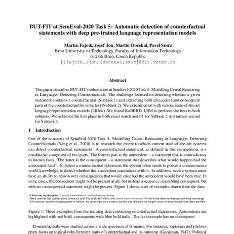 But Fit At Semeval 2020 Task 5 Automatic Detection Of Counterfactual Statements With Deep Pre