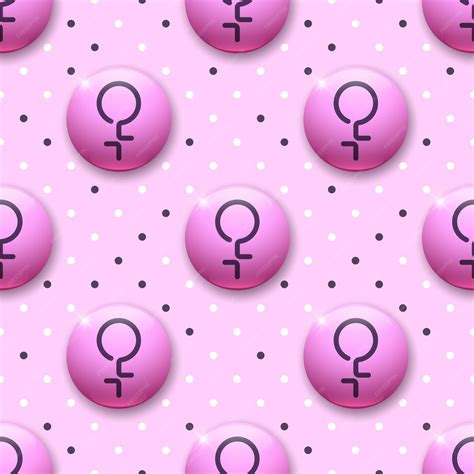 Premium Vector Female Gender Symbols Vector Seamless Pattern