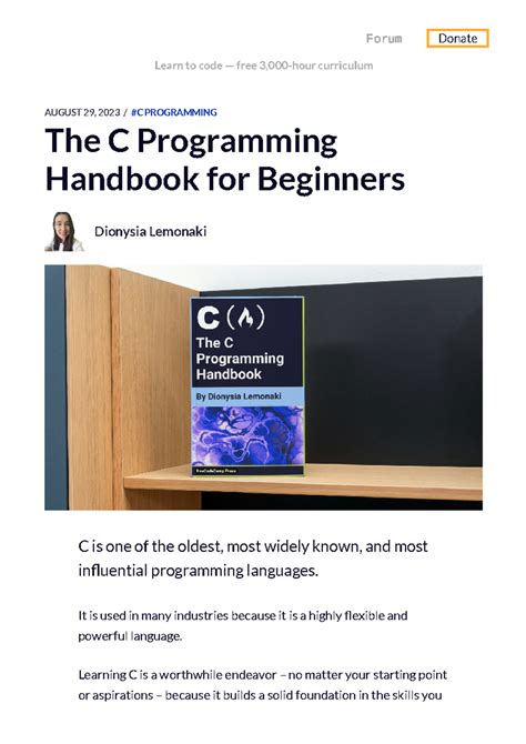 The C Programming For Beginners August 29 2023 C Programming The