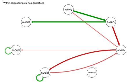 Estimated Temporal Network Of Within Person Relationships Between