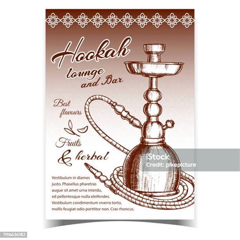 Hookah 라운지 와 바 광고 포스터 벡터 개념에 대한 스톡 벡터 아트 및 기타 이미지 개념 개인 장식품 그리기