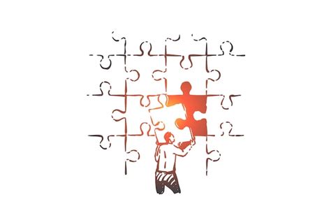 Premium Vector Problem Solution Challenge Concept Sketch Illustration